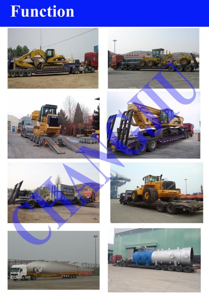 New Low Bed Semi Trailer with 3 Axles 60tons for Sale 60-80tons Hydraulic Ladder Ramps Low Bed Deck Platform Trucks Trailer